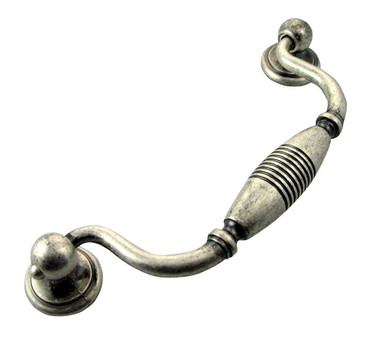 KNB - MNG15911 Silver Antique Striped Clapper Pull (MNG15911)