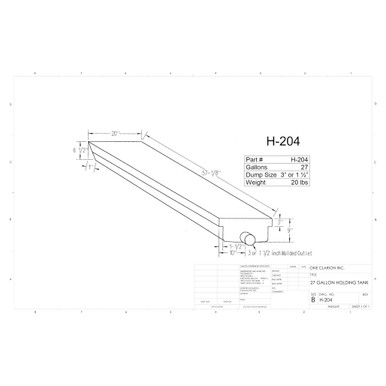 27 Gallon RV Holding Tank H-204