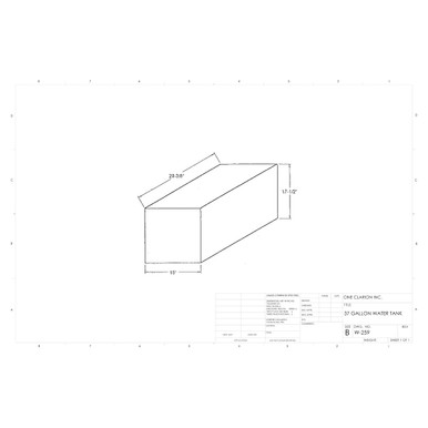 37 Gallon RV Water Tank W-259