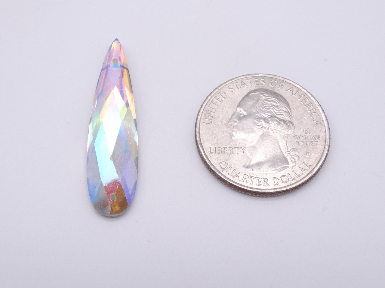 50 Pieces - 9 x 36 mm Tear Drop Stone AB Finish Clear - Shi'dor