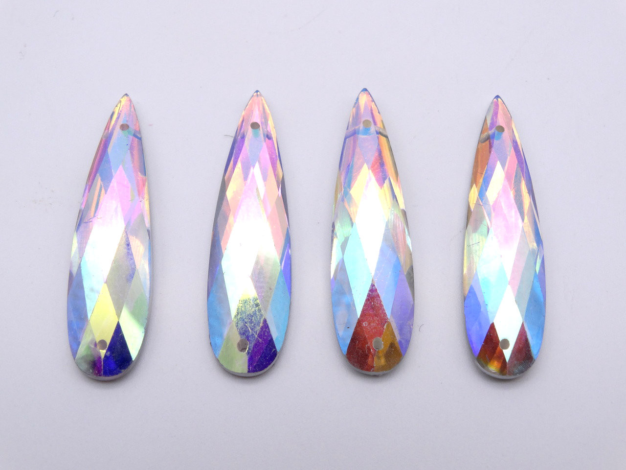 50 Pieces - 9 x 36 mm Tear Drop Stone AB Finish Clear - Shi'dor