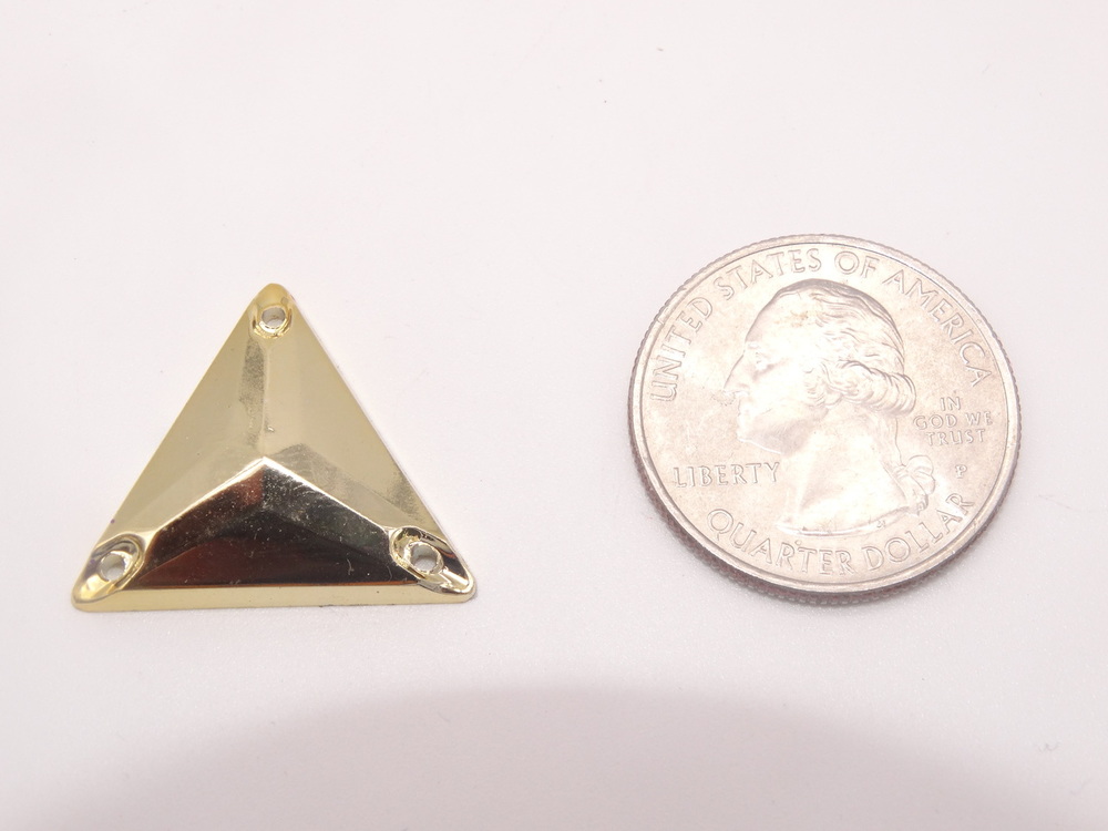 20 Pieces - 22 mm Triangle Metallic Stone - Rose Gold - Shi'dor
