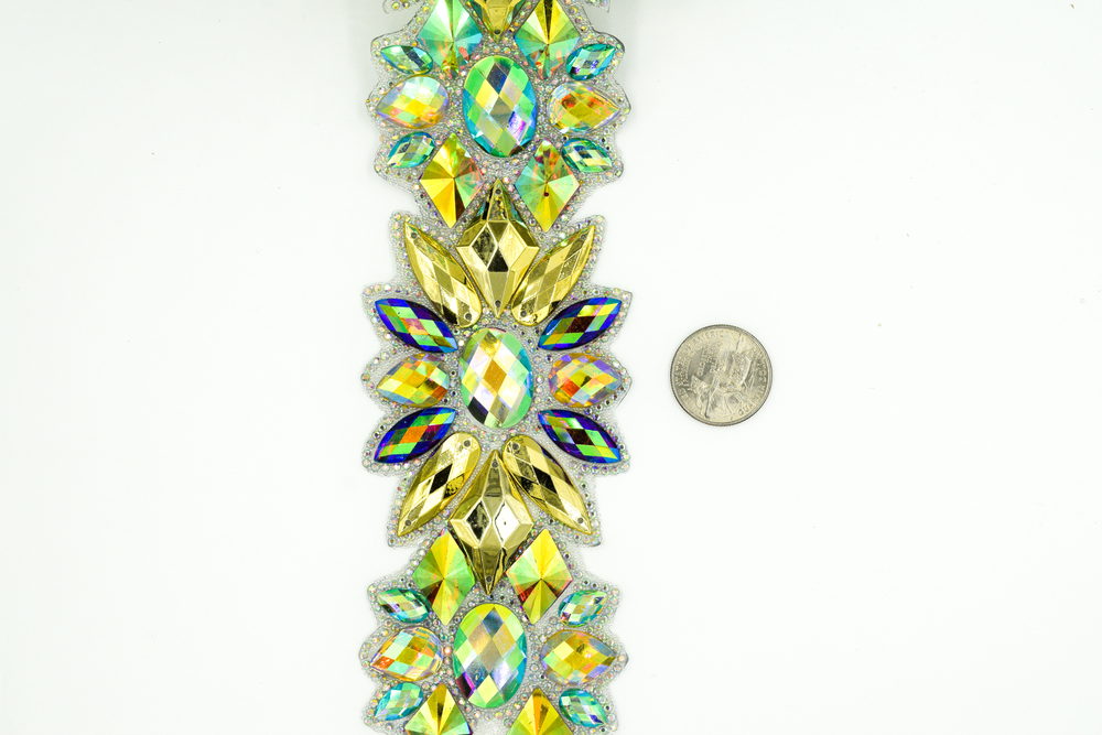 Gold Based Multi Color Iron On Trim - Shi'dor