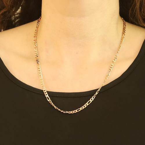 Yellow Gold Diamond Cut Figaro Chain Necklace 20 1/2" - 14k - Wilson ...