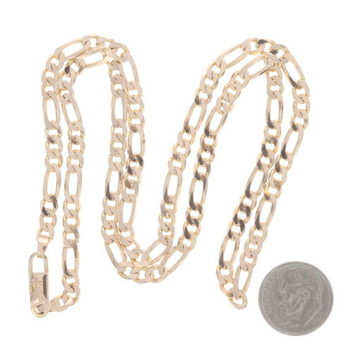 Yellow Gold Diamond Cut Figaro Chain Necklace 20 1/2" - 14k - Wilson ...