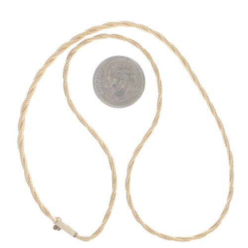 Yellow Gold Twisted Foxtail Chain Necklace 14 3/4" - 14k - Wilson ...