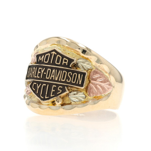 Harley-Davidson Stamper Black Hills Gold Men's Ring - Yellow Gold 10k ...