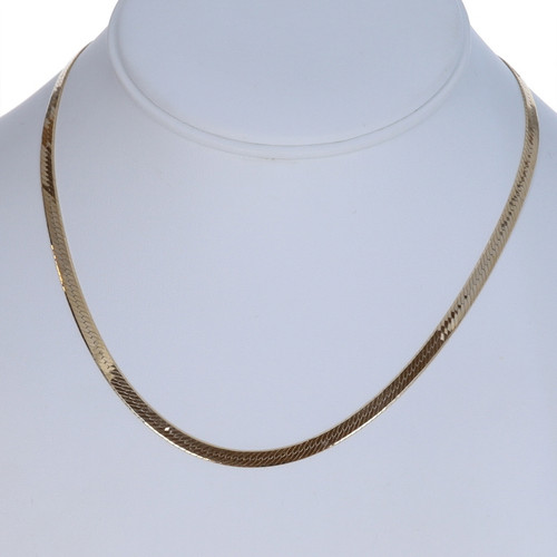 Yellow Gold Herringbone Chain Necklace 16" - 14k - Wilson Brothers Jewelry