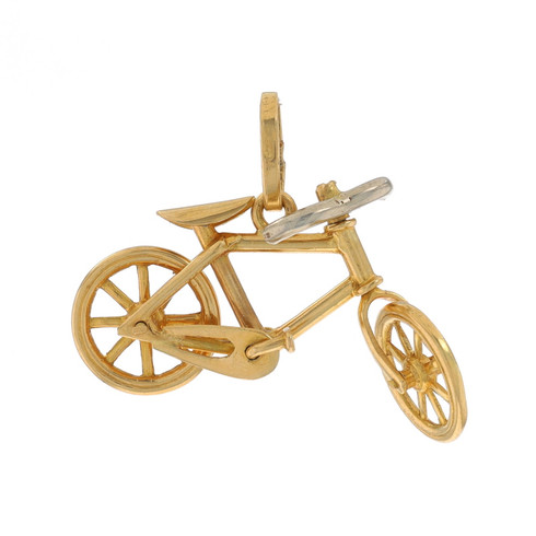 Yellow Gold Bicycle Charm - 18k Cyclist Sports Transportation Moves ...