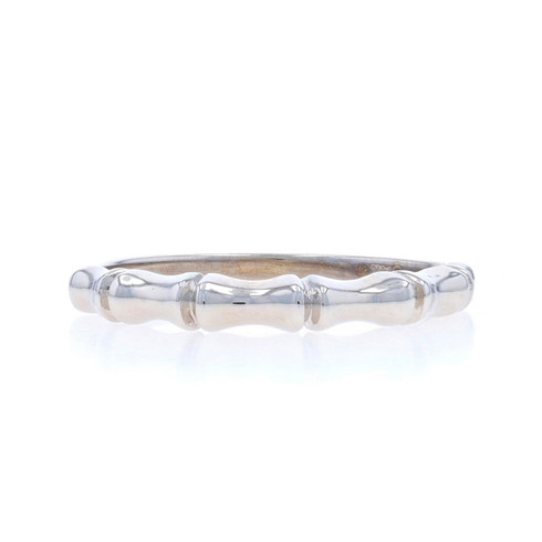 White Gold Bamboo Band - 14k Stackable Ring - Wilson Brothers Jewelry