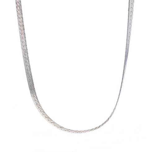 Sterling Silver Herringbone Chain Necklace 24" - 925 Italy - Wilson ...