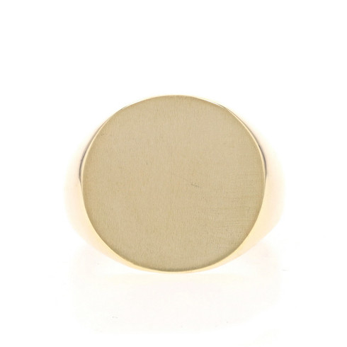 Yellow Gold Round Signet Men's Ring - 10k Engravable - Wilson Brothers ...