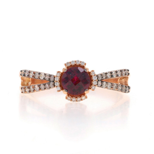 Le Vian Rhodolite Garnet Diamond Ring - Rose Gold 14k Round ...
