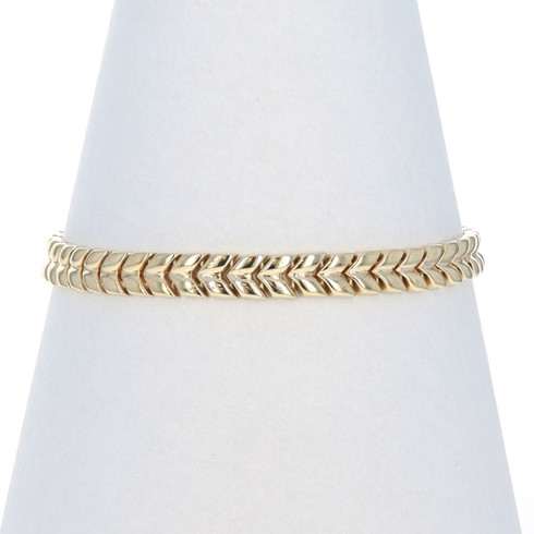 Yellow Gold Chevron Link Bracelet 8" - 14k Italy - Wilson Brothers Jewelry