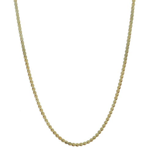 Yellow Gold Serpentine Chain Necklace 14 3/4" 14k - Wilson Brothers Jewelry