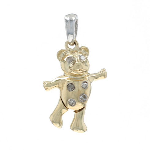 Yellow Gold Diamond Teddy Bear Pendant - 10k Classic Toy - Wilson ...
