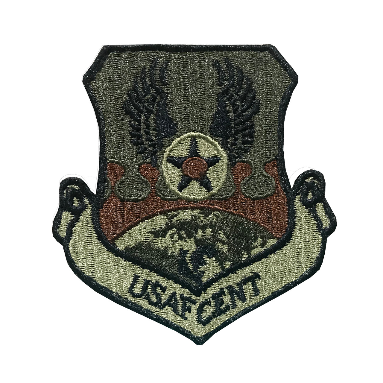 Multicam OCP USAFCENT Patch With Black Border With Hook Backing
