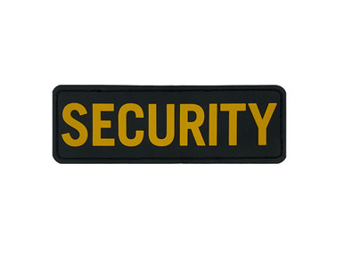 SECURITY - PVC (BLACK/GOLD) MORALE PATCH PVC 6" X 2"