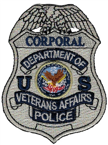 Silver VA Police Badge Patch - Corporal