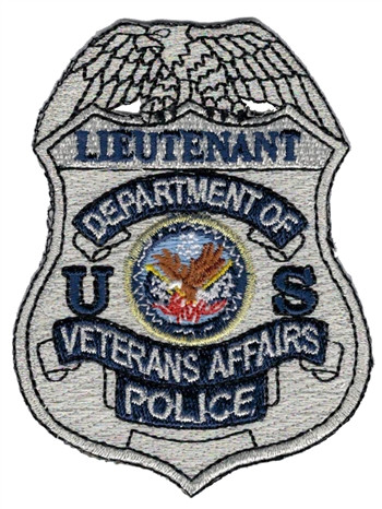 Silver VA Police Badge Patch - Lieutenant