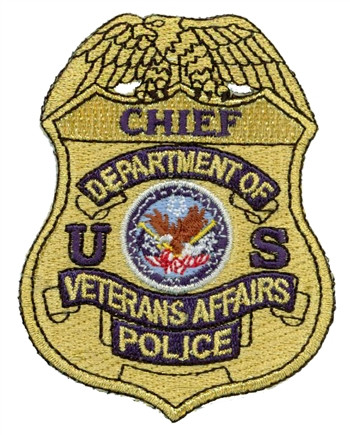 Gold VA Police Badge Patch - Chief