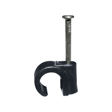 12mm Round Black Cable Clips x100 - System Q Ltd