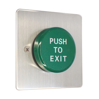 Classic Exit Button 86x86mm: Push To Exit - System Q Ltd