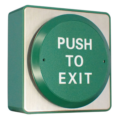 Jumbo Exit Button 86x86mm: Push To Exit - System Q Ltd