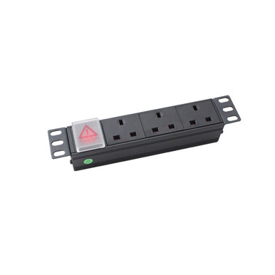Power Panel 3-way UK for 10 Inch Rack - System Q Ltd