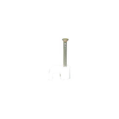 3.5mm Round White Cable Clips Pack of 100 - System Q Ltd