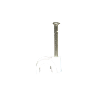 4mm Round White Cable Clips - System Q Ltd