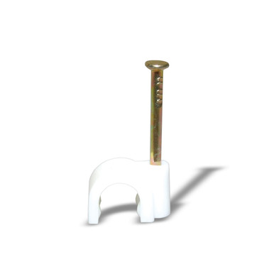 5mm Round White Cable Clips - System Q Ltd