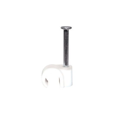 6mm Round White Cable Clips - System Q Ltd