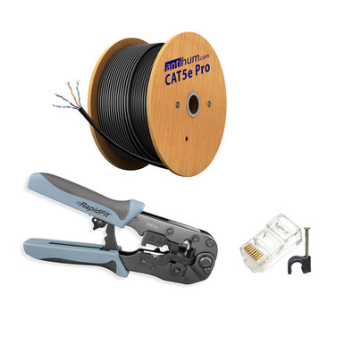 Black 100m CAT5 Connectivity Pack - System Q Ltd