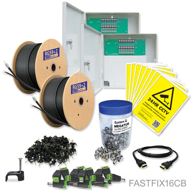 16ch Co-ax Fast Fix Kit with Wall-Mount PSU - System Q Ltd