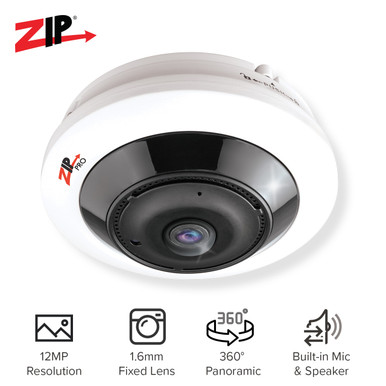 Zip IP 12MP PRO 360 Degree Fisheye Camera - System Q Ltd