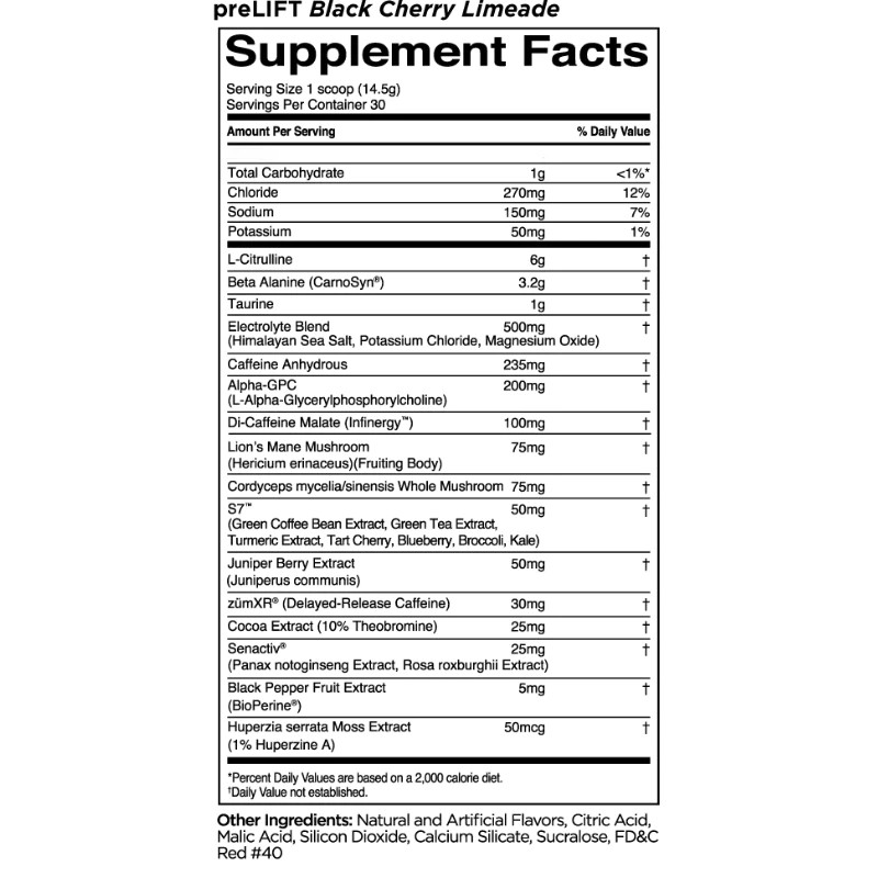 Rule1 Pre Lift 30 Servings - Coresupplements.ca