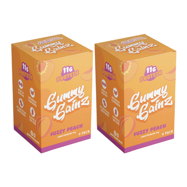 Gummy Gainz Protein Candy Fuzzy Peach (Box of 12) - Coresupplements.ca