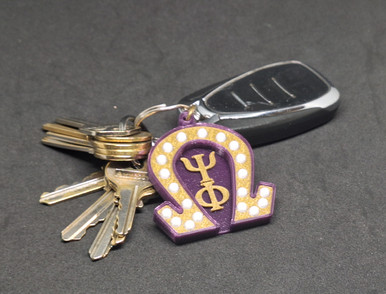 Omega Psi Phi - Keychain with "Crossing Year" or "Line Number"