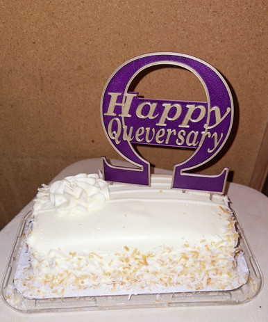 Omega Psi Phi - Happy Queversary Cake topper