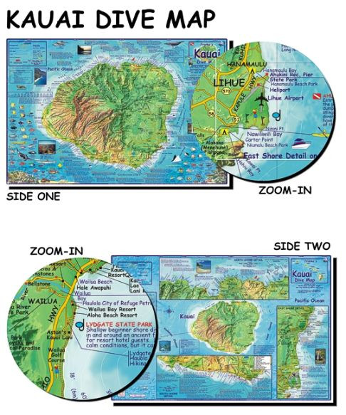 Kauai - Dive Map | Scuba Gear Canada