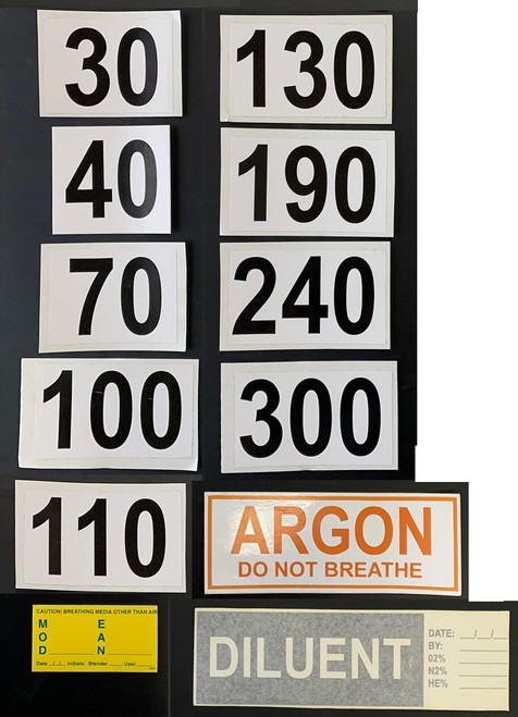 Tank & Deco Depth Stickers | Scuba Gear Canada