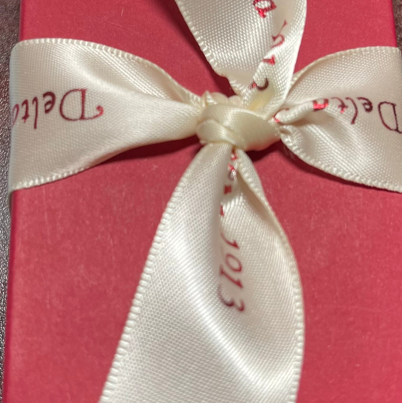 Cursive Crimson and Cream Delta Ribbon - 1 yard, 7/8" Wide - Satin ...