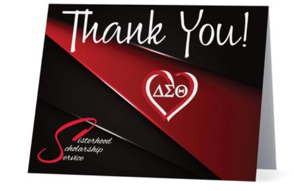 THANK YOU Delta Notecard - Red and White Heart - Delta Sorority Sisters ...