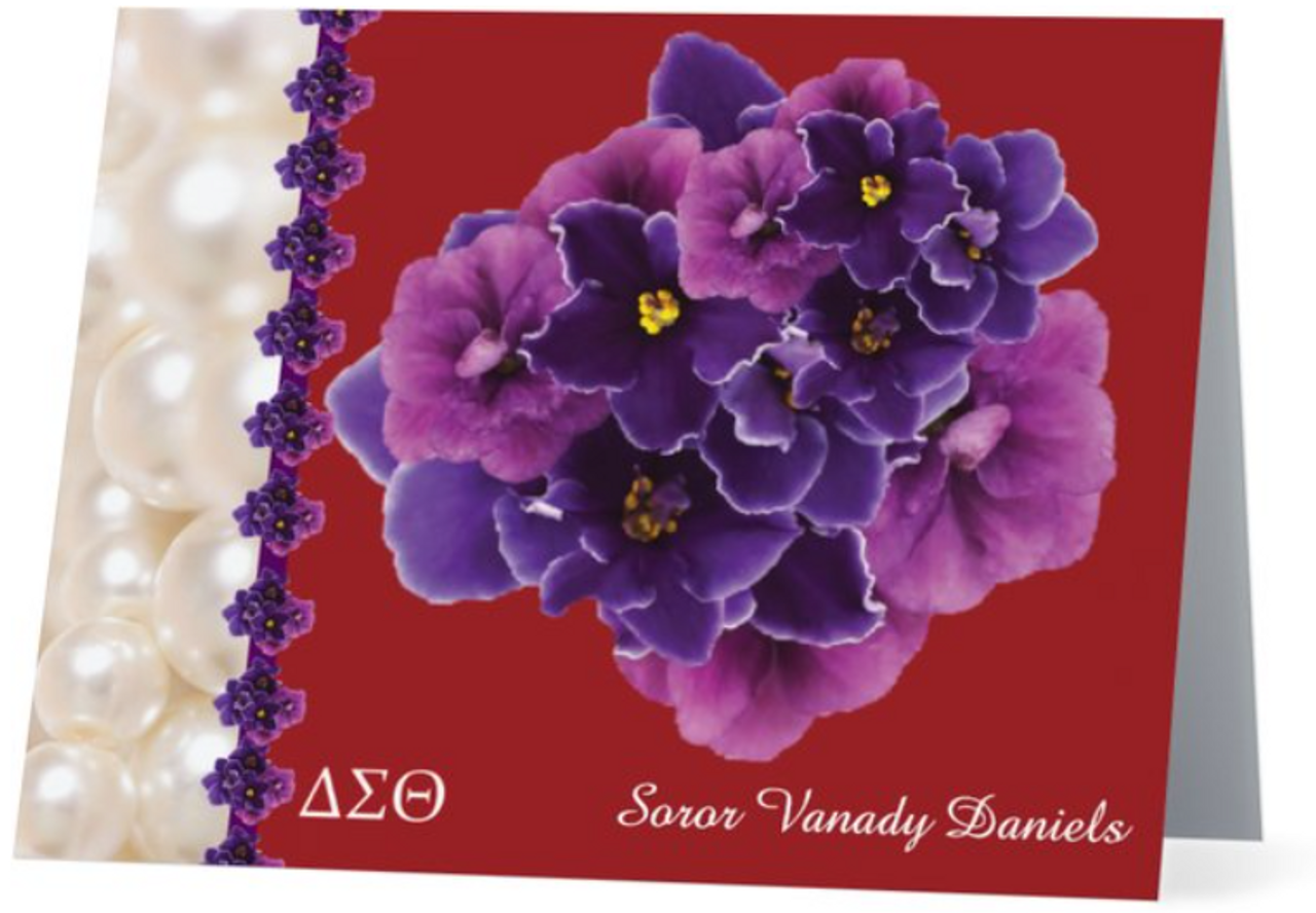 Customized Name Delta Sorority Notecards Customized Gloss Coated