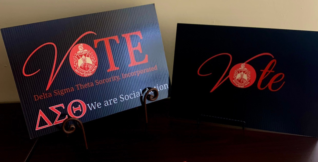 Delta Sigma Theta 12" x 18" VOTE sign - 2-sided BLACK Yard Signs for ...