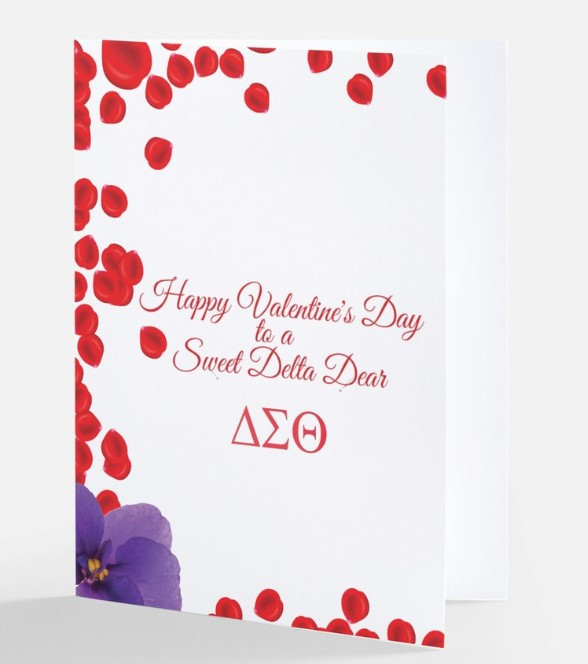 Delta Symbols African Violet Border notecard - GLOSS COATED (1) Single ...