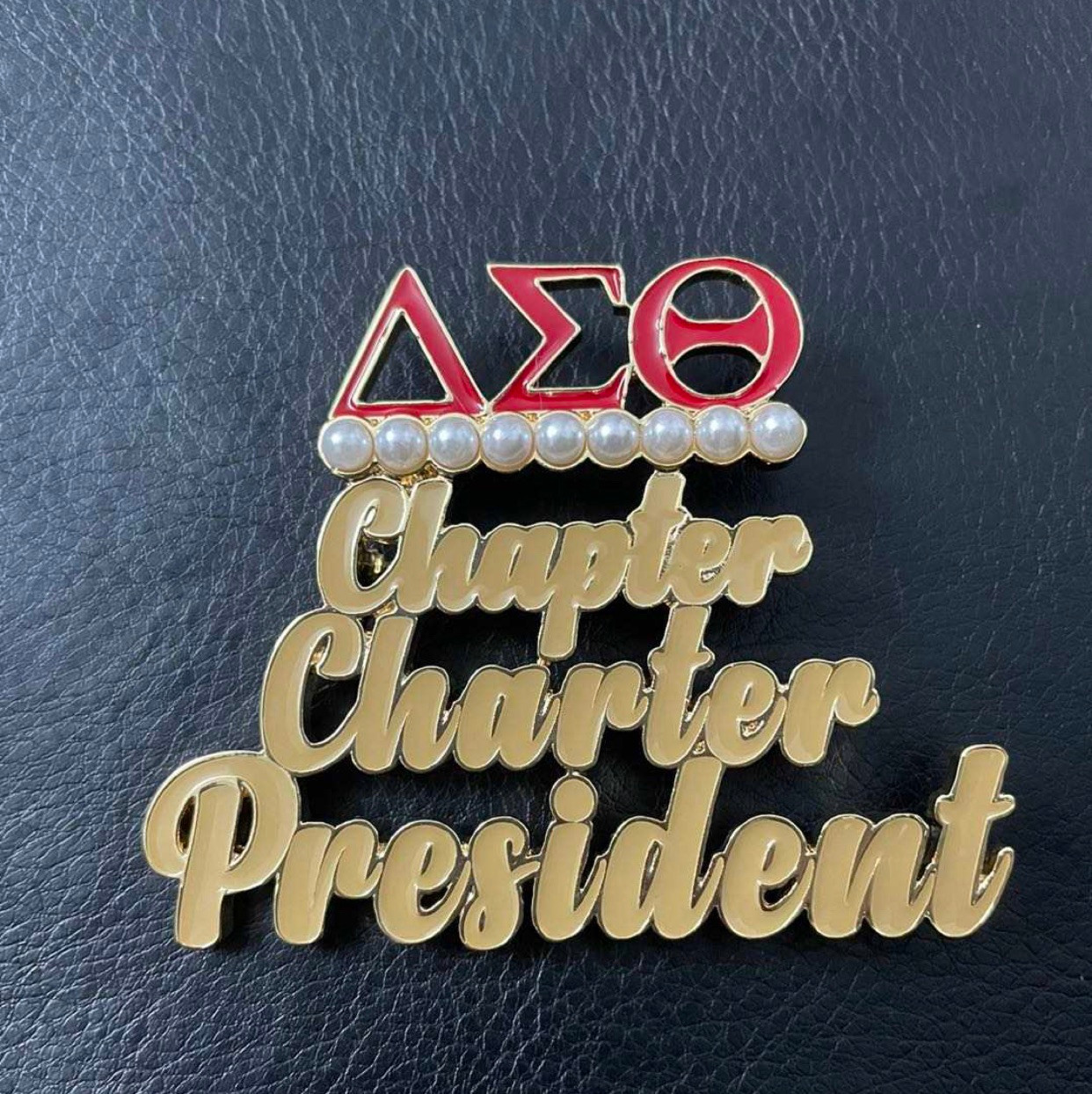 Delta Chapter President Pin - Pearls and Symbols - Chapter President ...