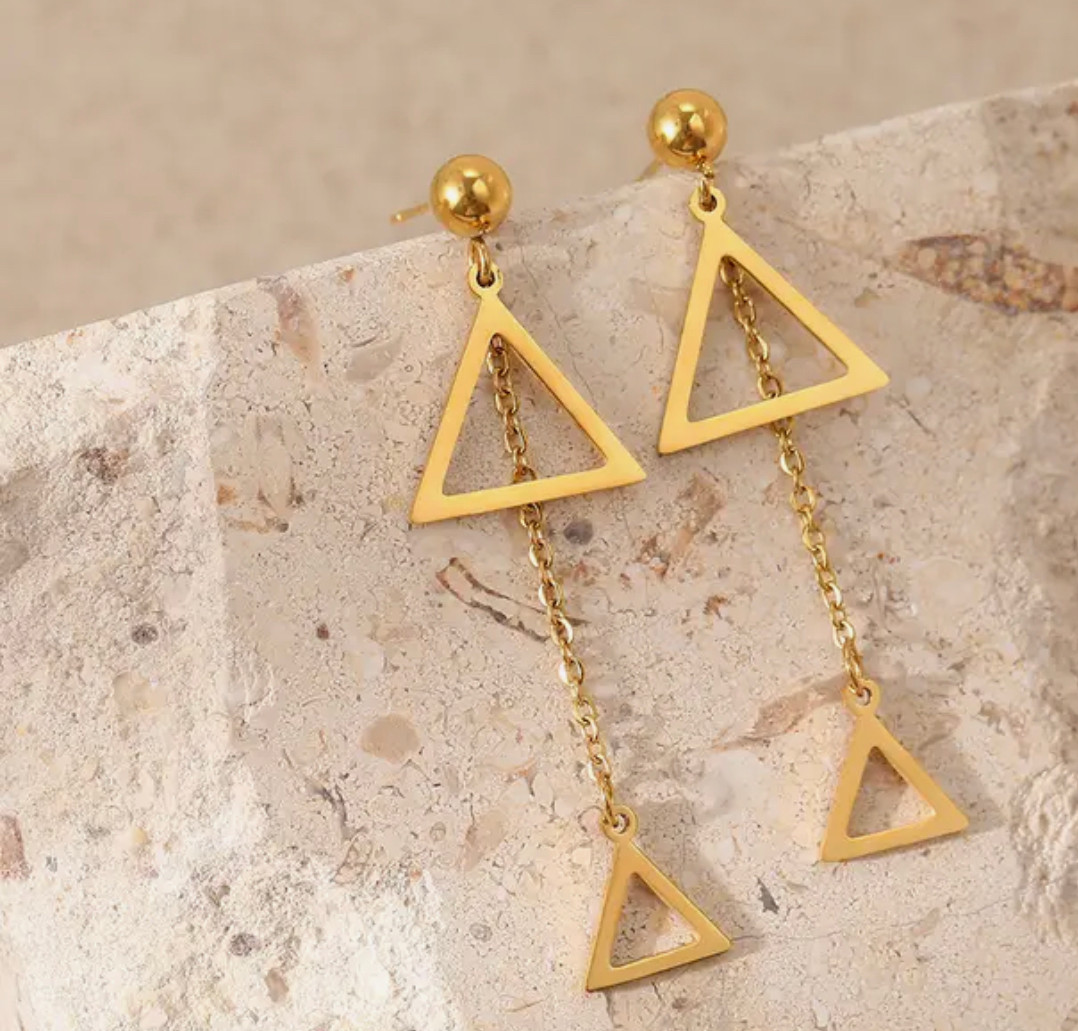 2-pc. Dangling Delta Goldtone Earrings - Dainty Earrings - Petite Delta ...