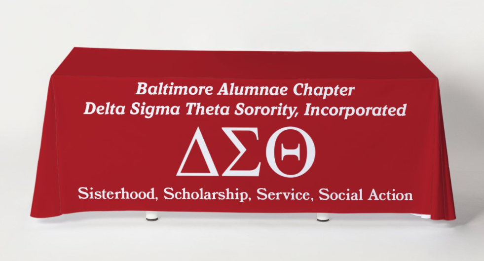 Customized Delta Sigma Theta Table CUSTOMIZED Covers - 6 ft. Table ...